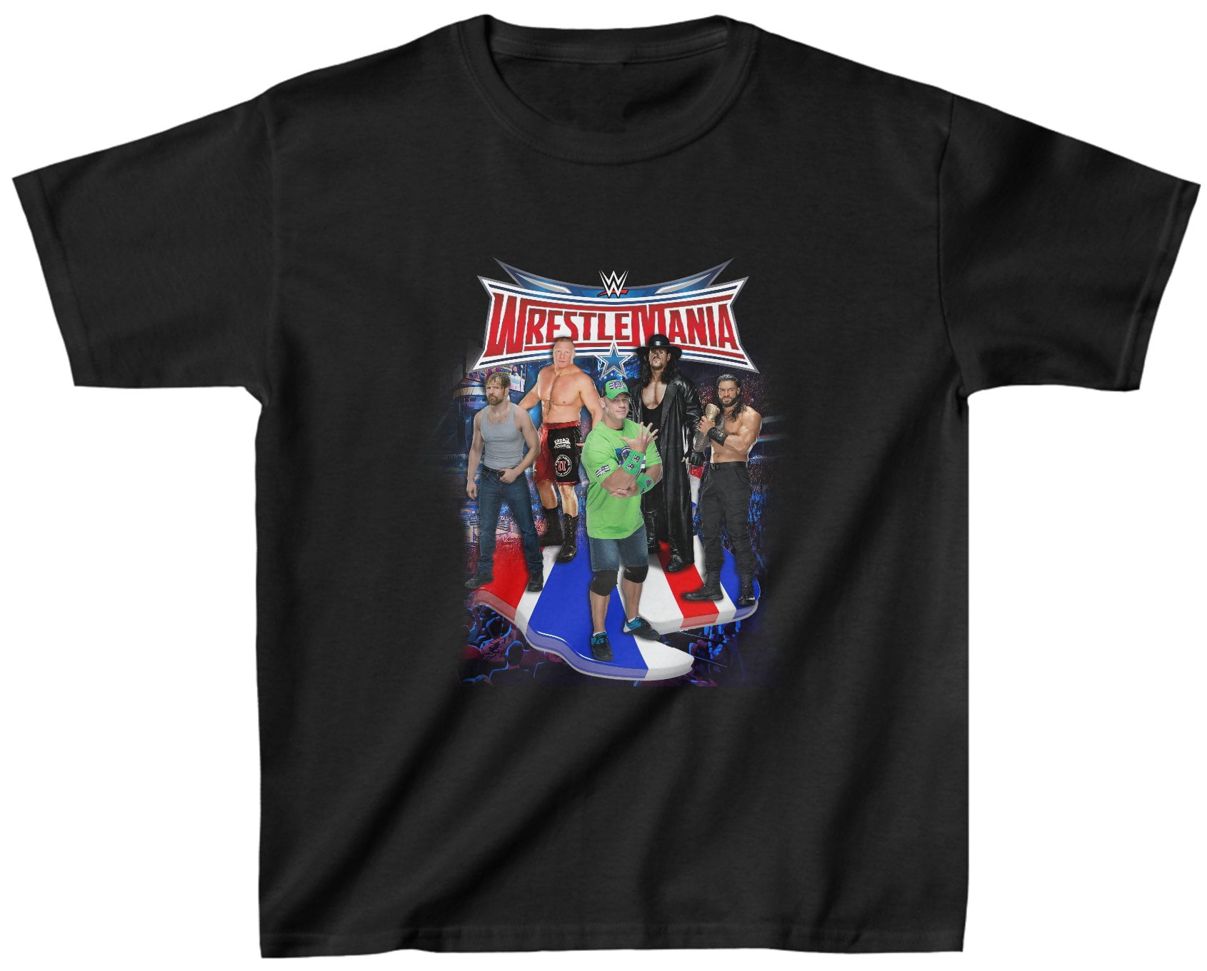 Wrestlemania John Cena Brock Lesnar Roman Reigns WWE Boys T-shirt YL 14 ...