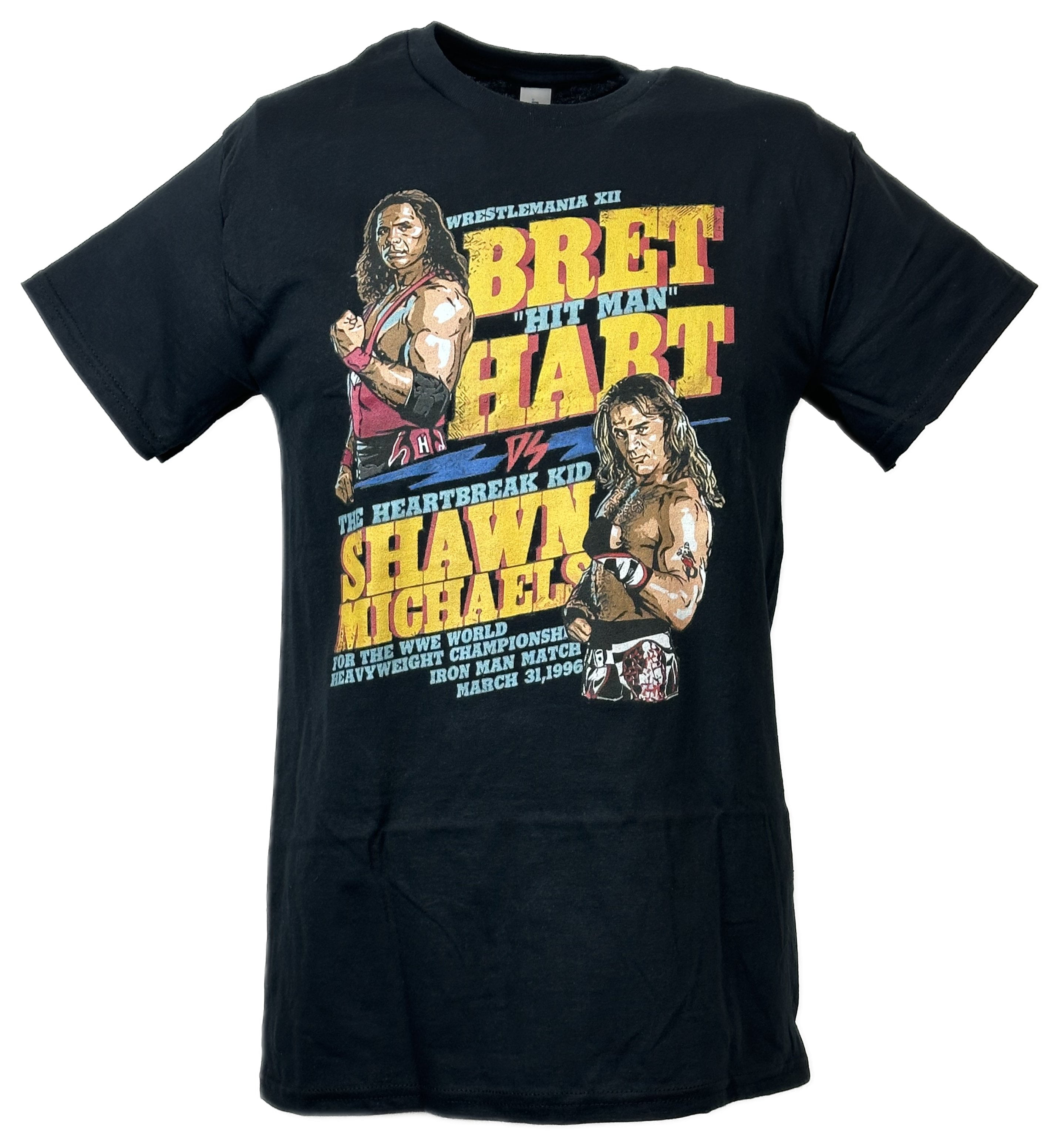 Wrestlemania XII Bret Hart Vs Shawn Michaels Black T-shirt - Walmart.com