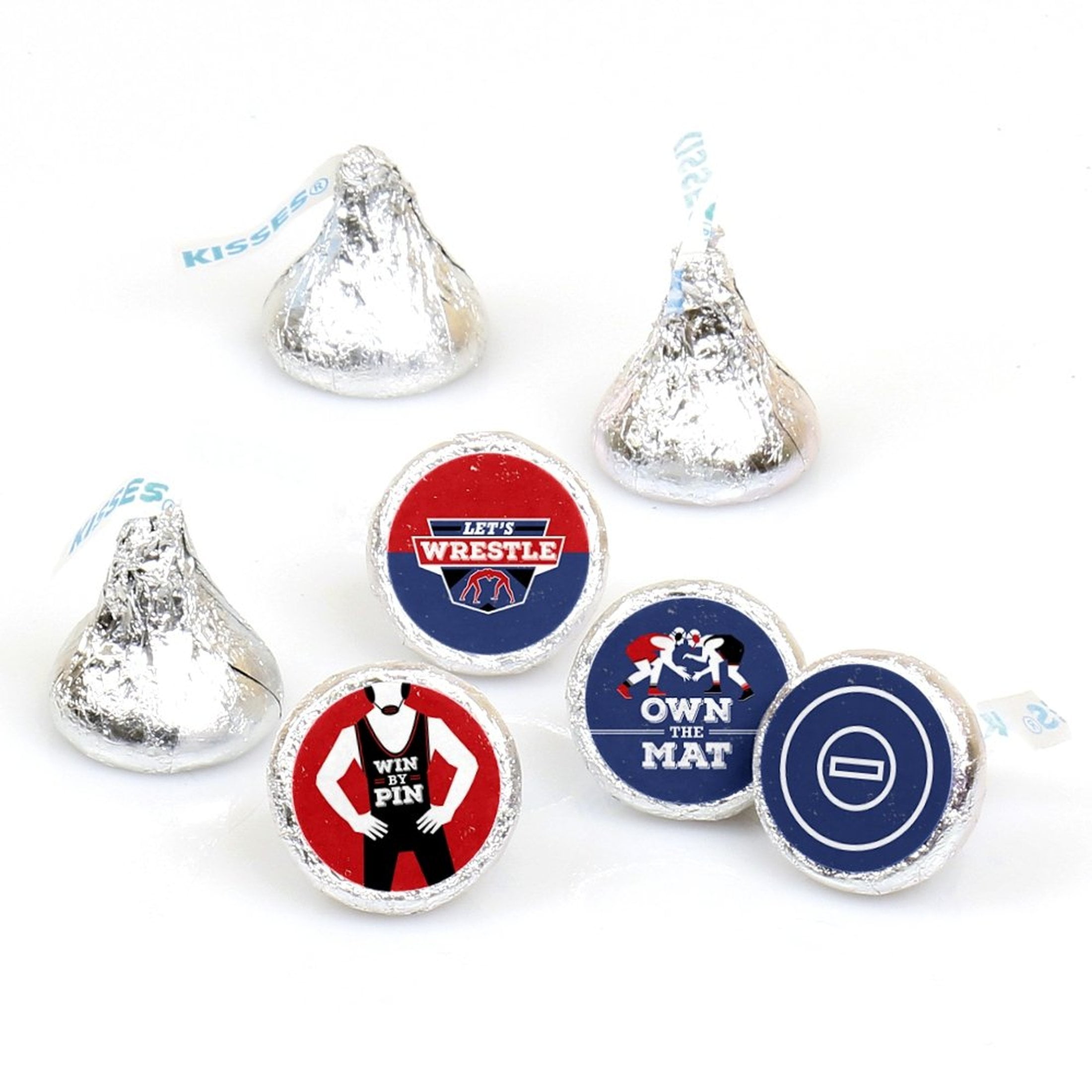 Wrestling Champion Candy Stickers for Birthday Parties - Fun Round ...