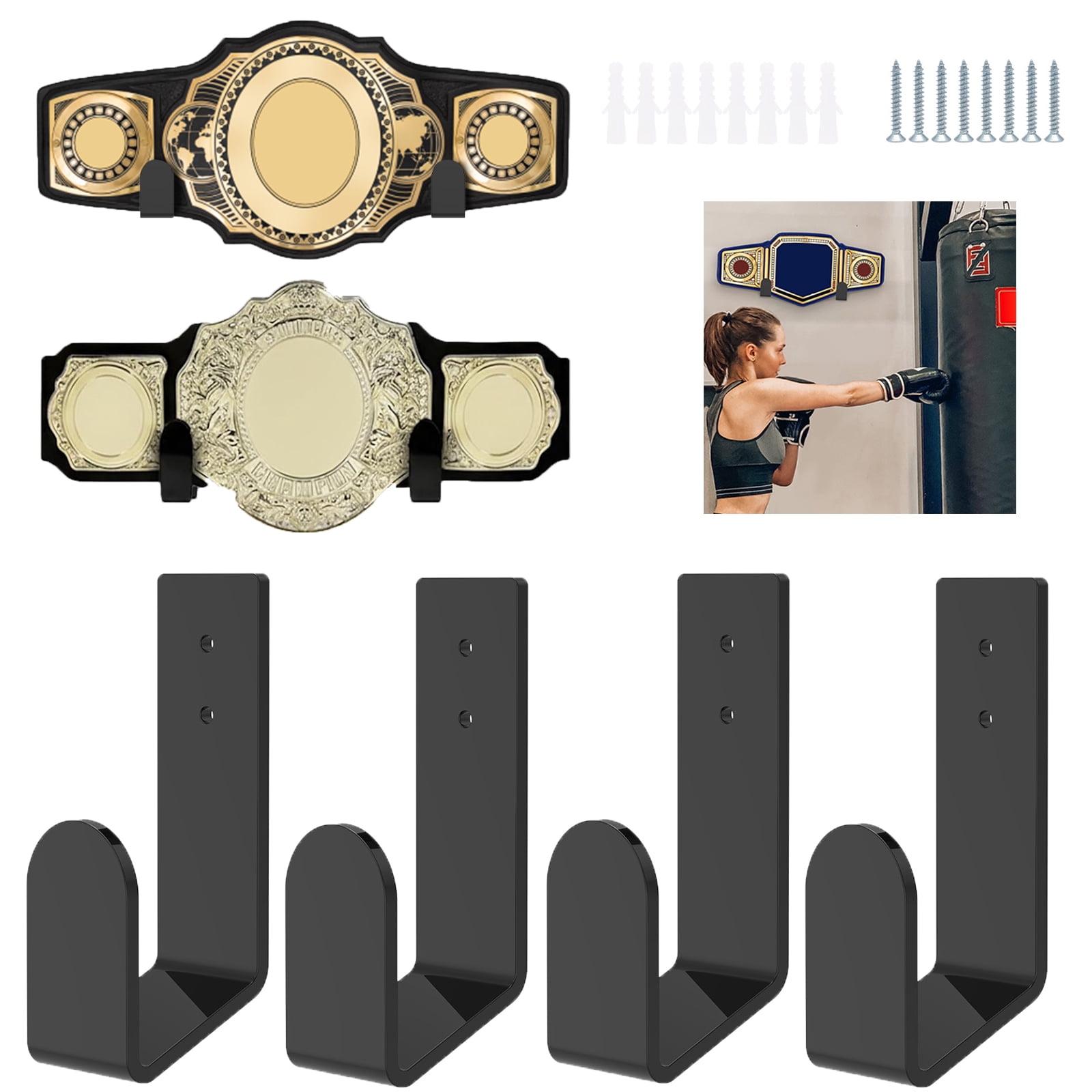 Wrestling Championship Belt Wall Mount Display Case for Adult and Kid ...