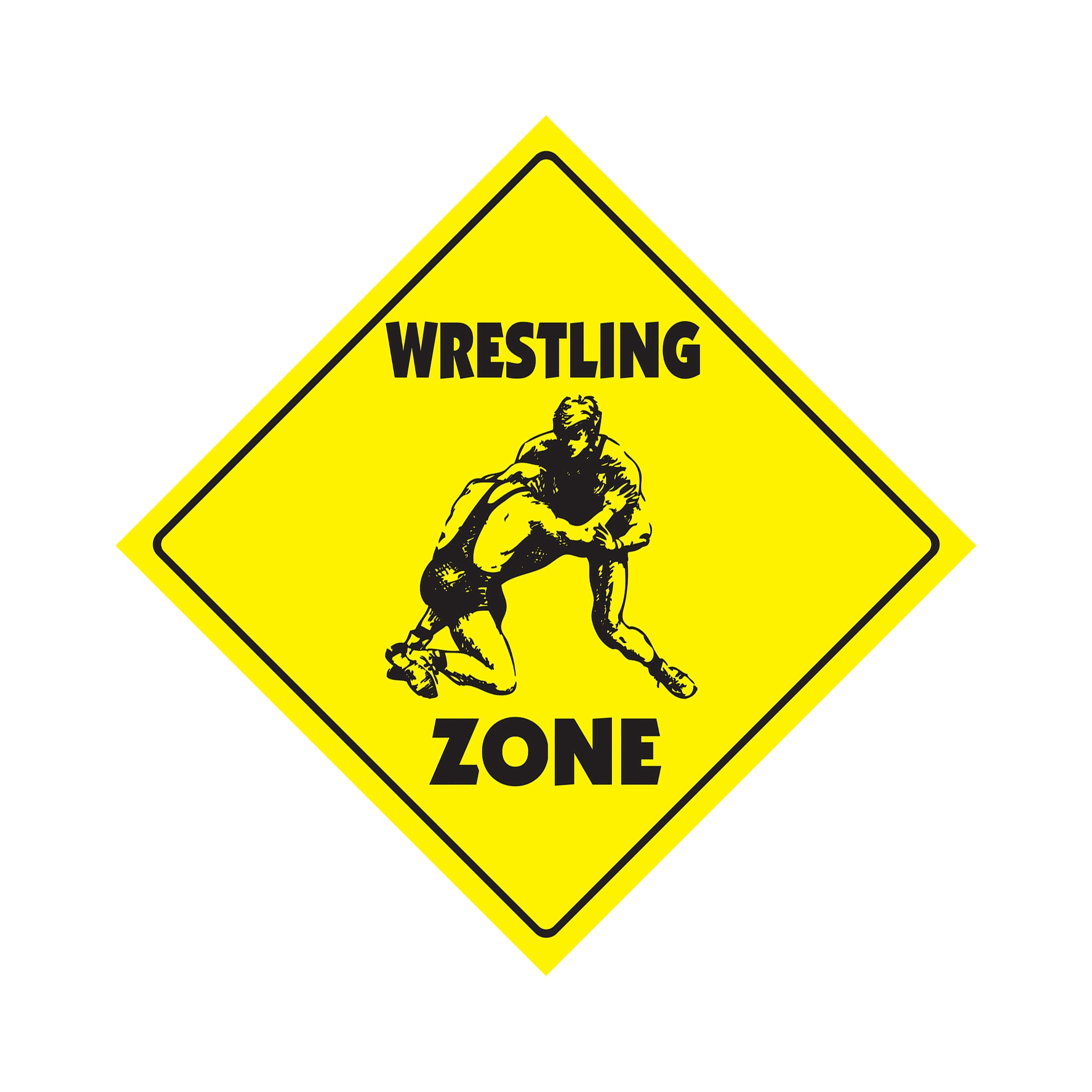 Wrestling Crossing Sign Zone Xing | Indoor/Outdoor | 20" Tall sport ...