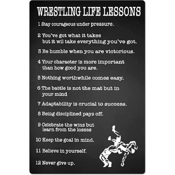 Wrestling Decorative Wall Sign 8x12 Inchinch Tin Retro Inspirational ...