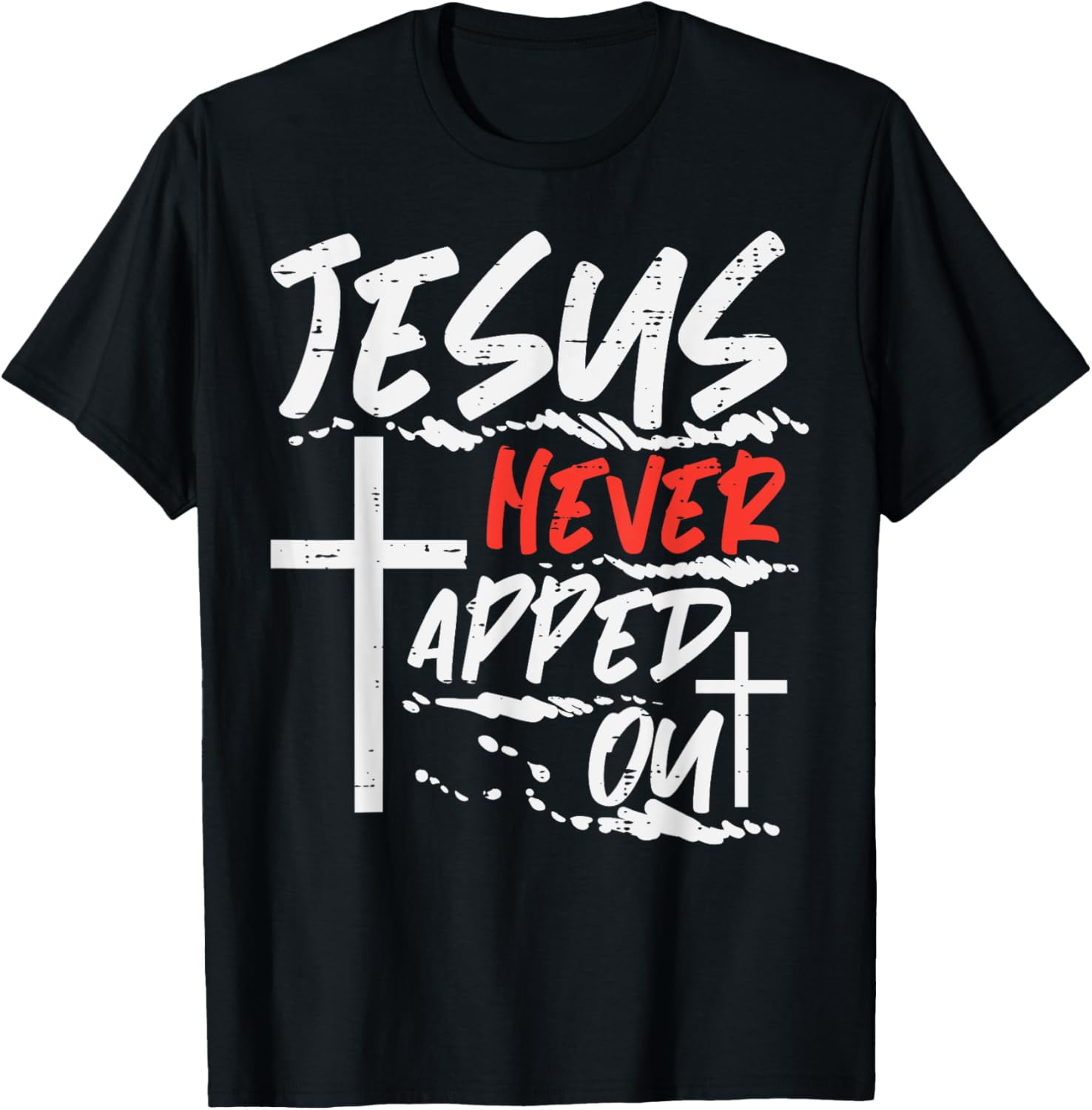 Wrestling Jesus Never Tapped Out Christian Wrestle Men Women T-Shirt ...