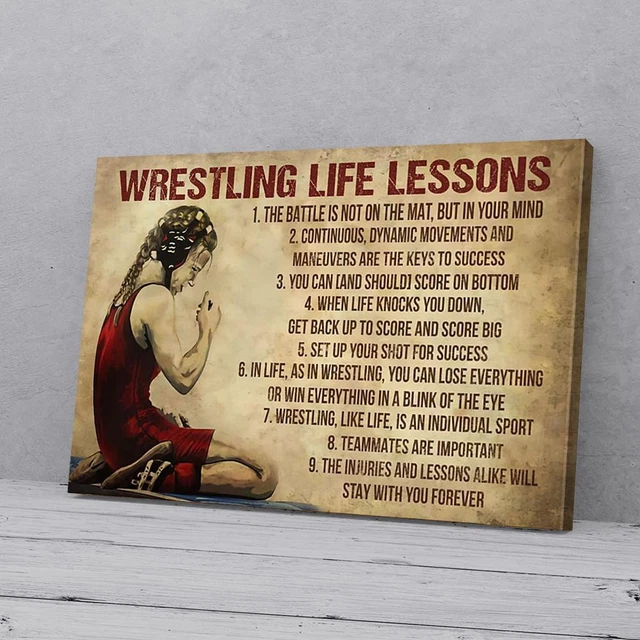 Wrestling Life Lessons NO FRAMED POSTER Home Decor, Vintage Art Print ...