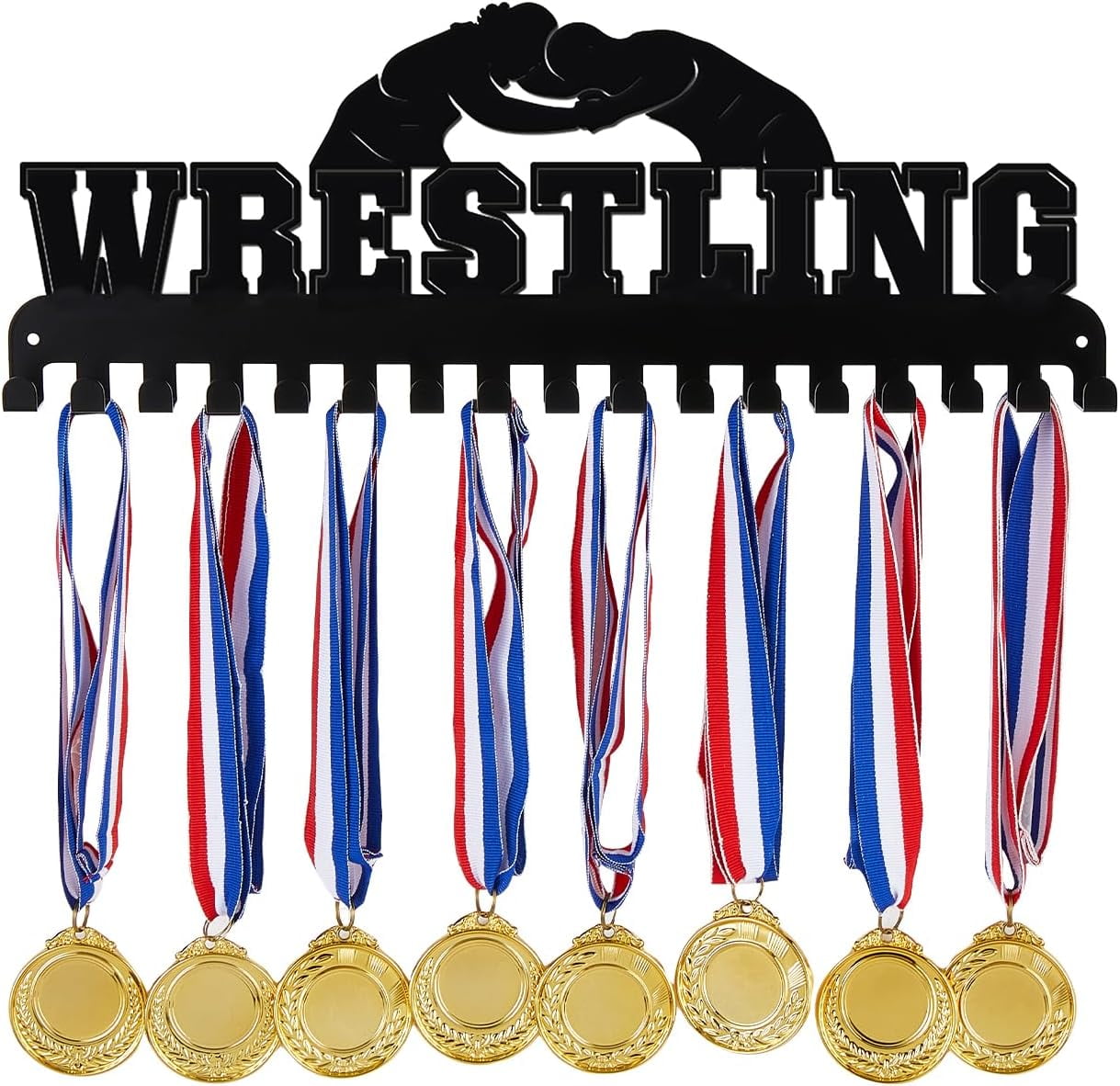 Wrestling Medal Hanger Display Sports Award Metal Holder Rack Wrestling ...