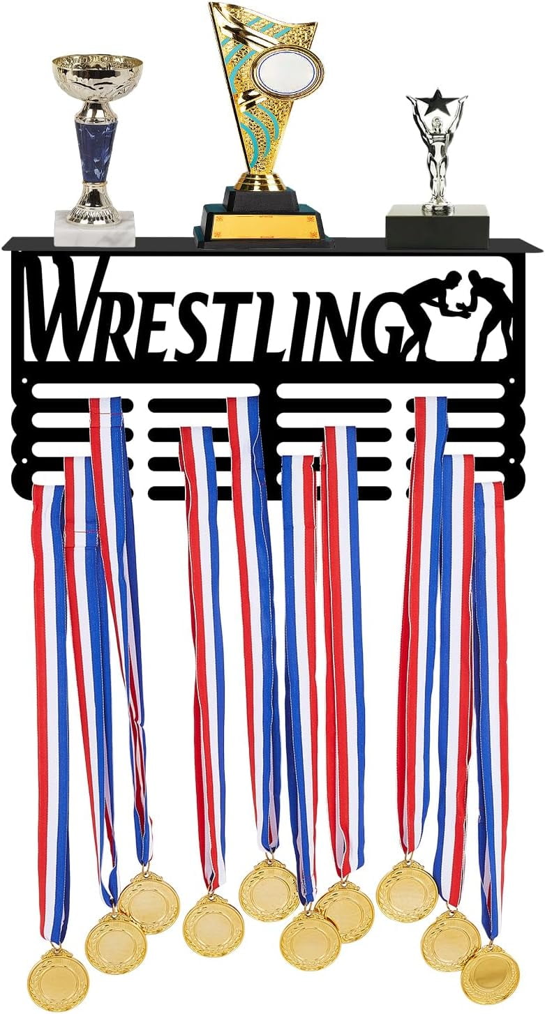 Wrestling Medal Hanger Display Trophy Shelf Sports Medal Holder Trophy ...
