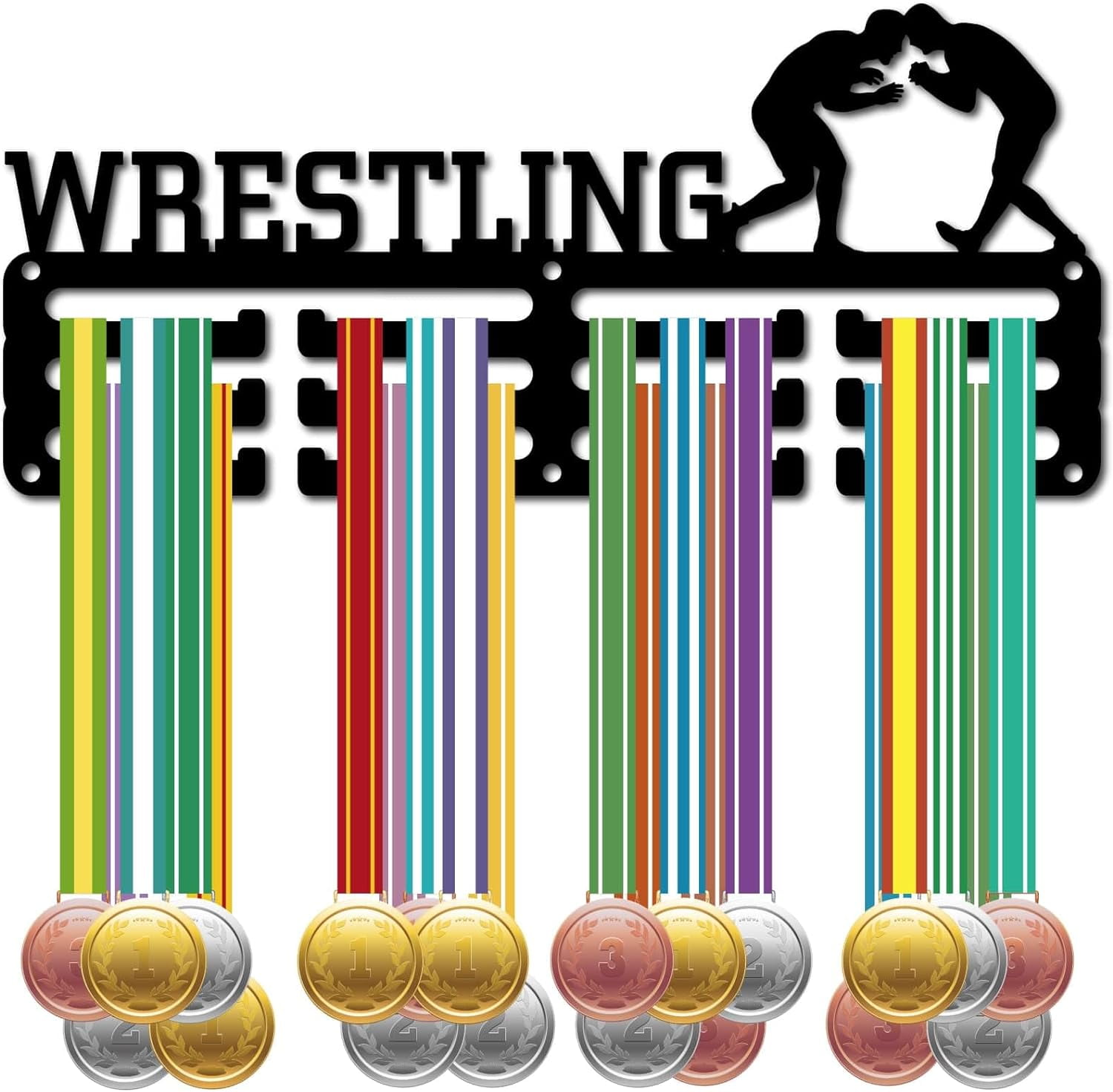 Wrestling Medal Hangers Display Medal Holder Sports Rack Wall Mount ...