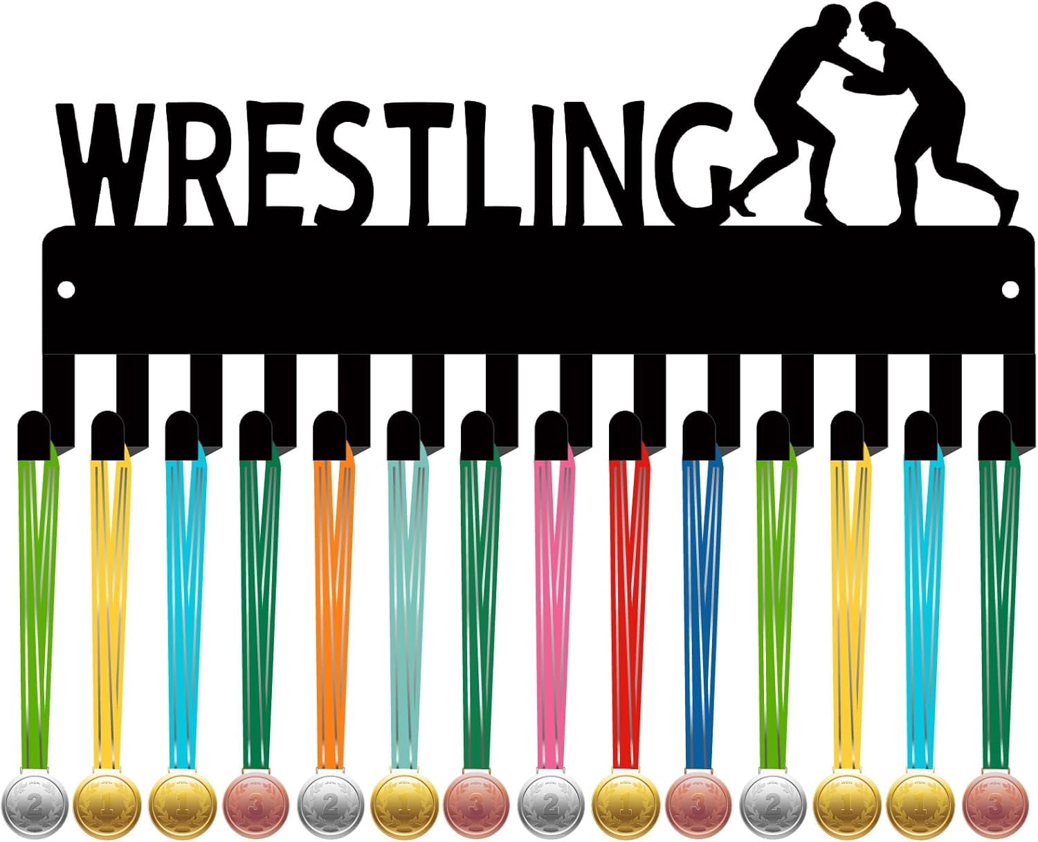 Wrestling Medal Holder Award Hanger with 14 Hooks Sports Lanyard ...
