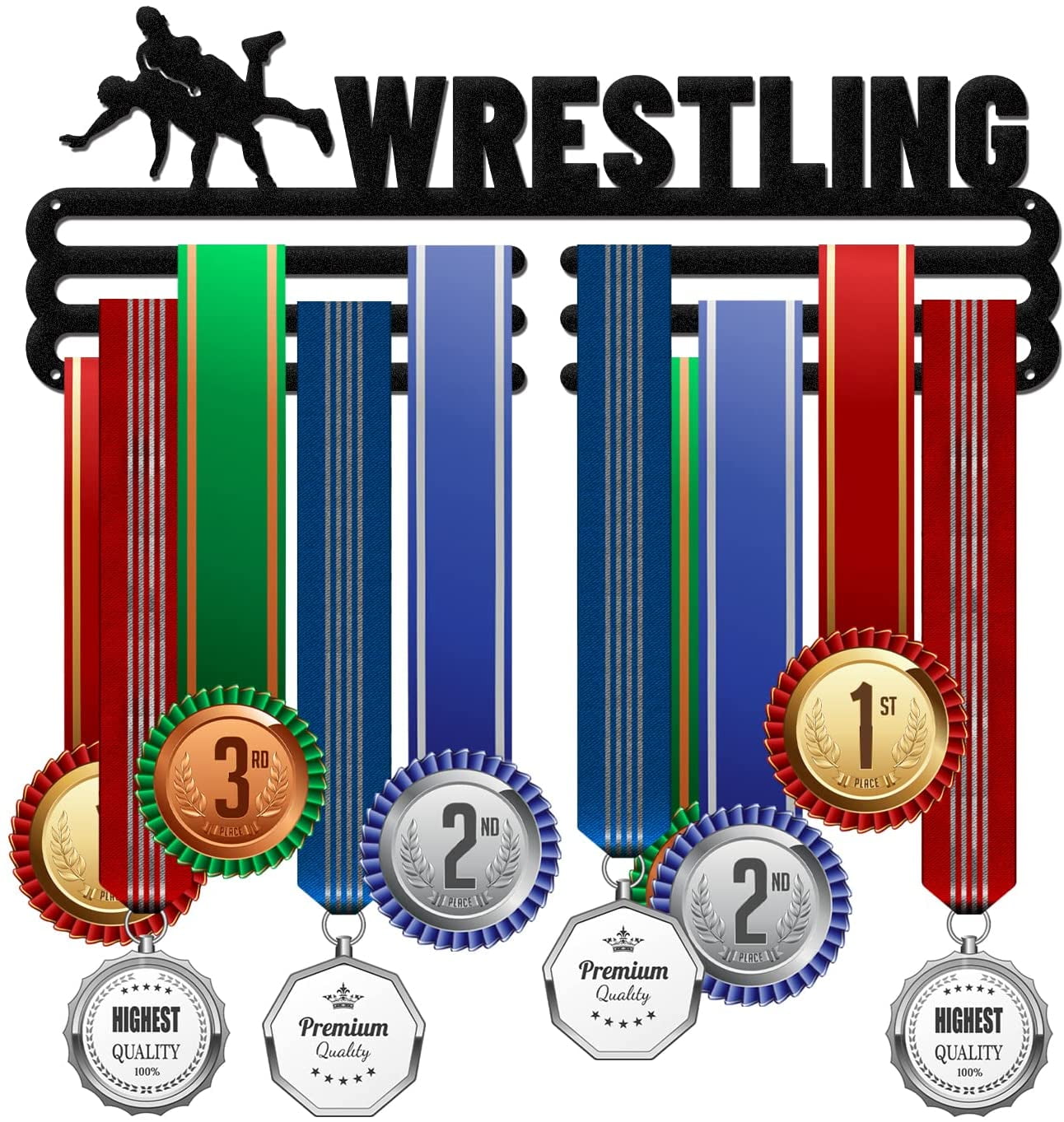 Wrestling Medal Holder Display Hanger Rack Frame for Sport Race Metal ...