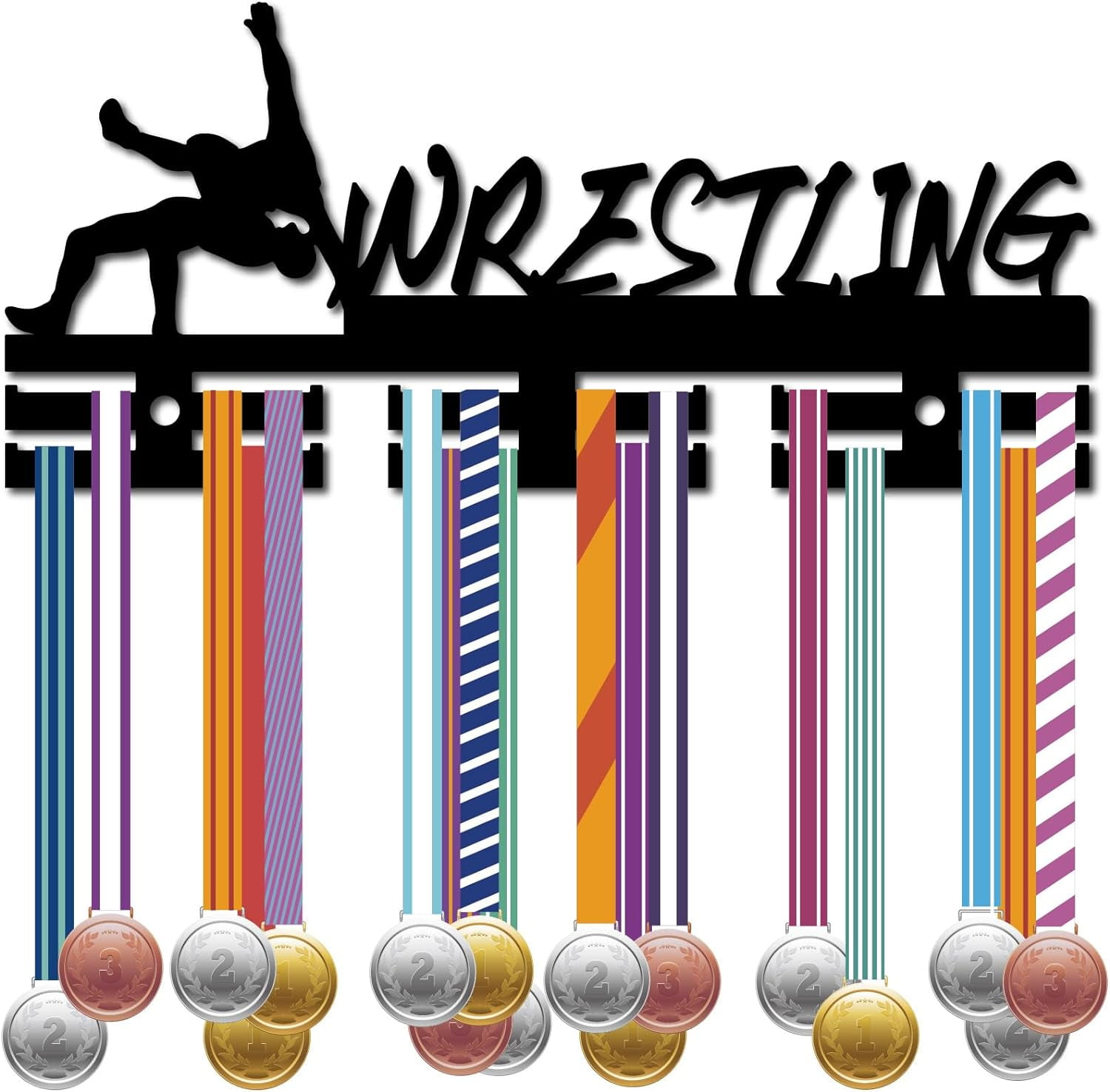 Wrestling Medal Holder Display Medal Hanger Rack Wall Mount Acrylic ...