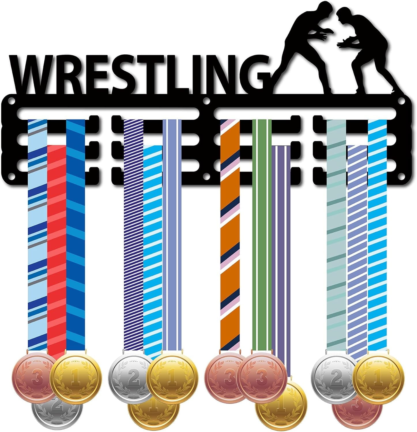 Wrestling Medal Holder Medal Hangers Display Rack Sports Metal Hanging ...