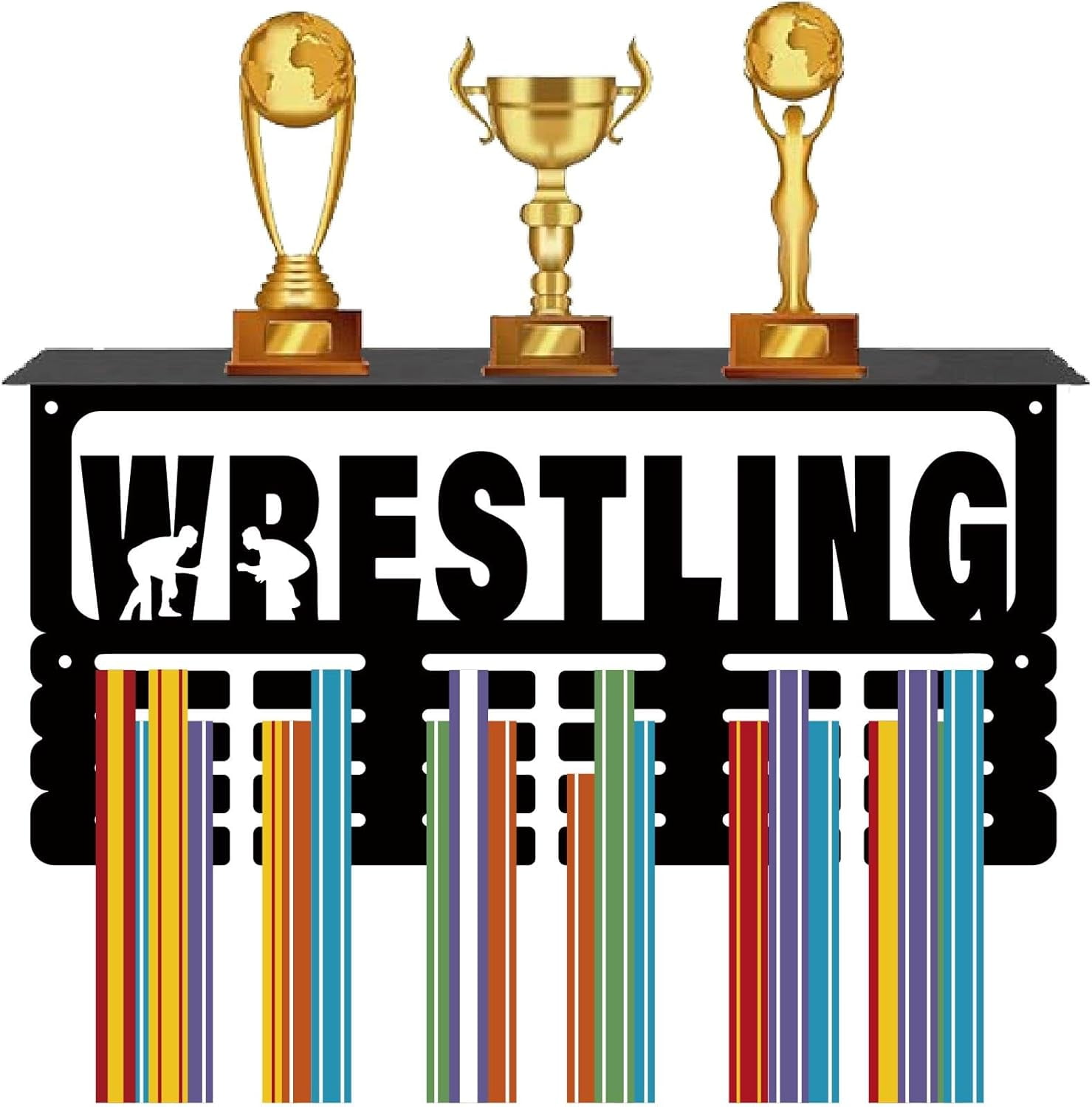 Wrestling Medal Holder Shelf Sports Medal Trophy Hanger Display Wall ...