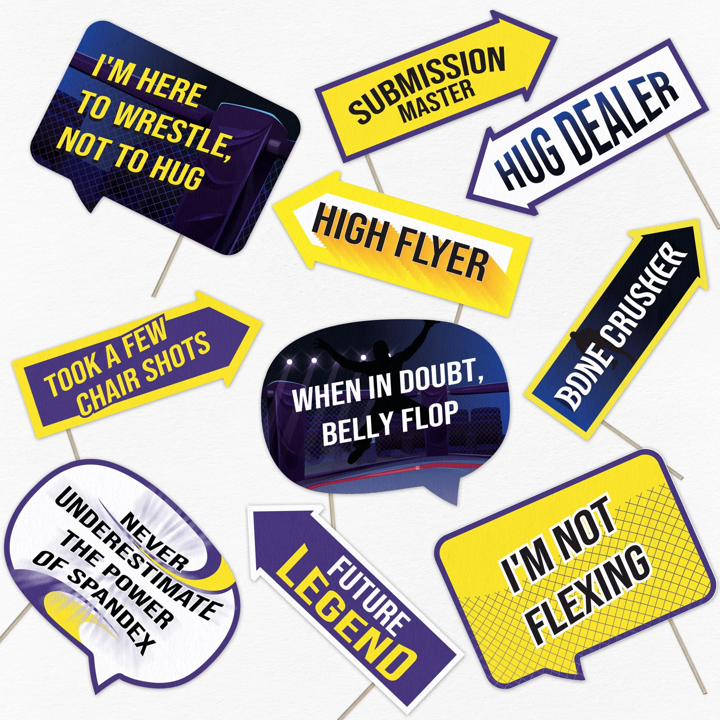 Wrestling Party Photo Booth Kit - Wrestler Party Decorations - Selfie ...