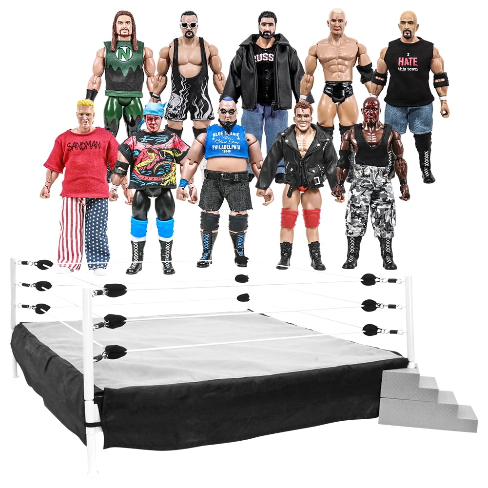 Wrestling Ring & 10 LOOSE Legends of Wrestling Action Figures - Walmart.com
