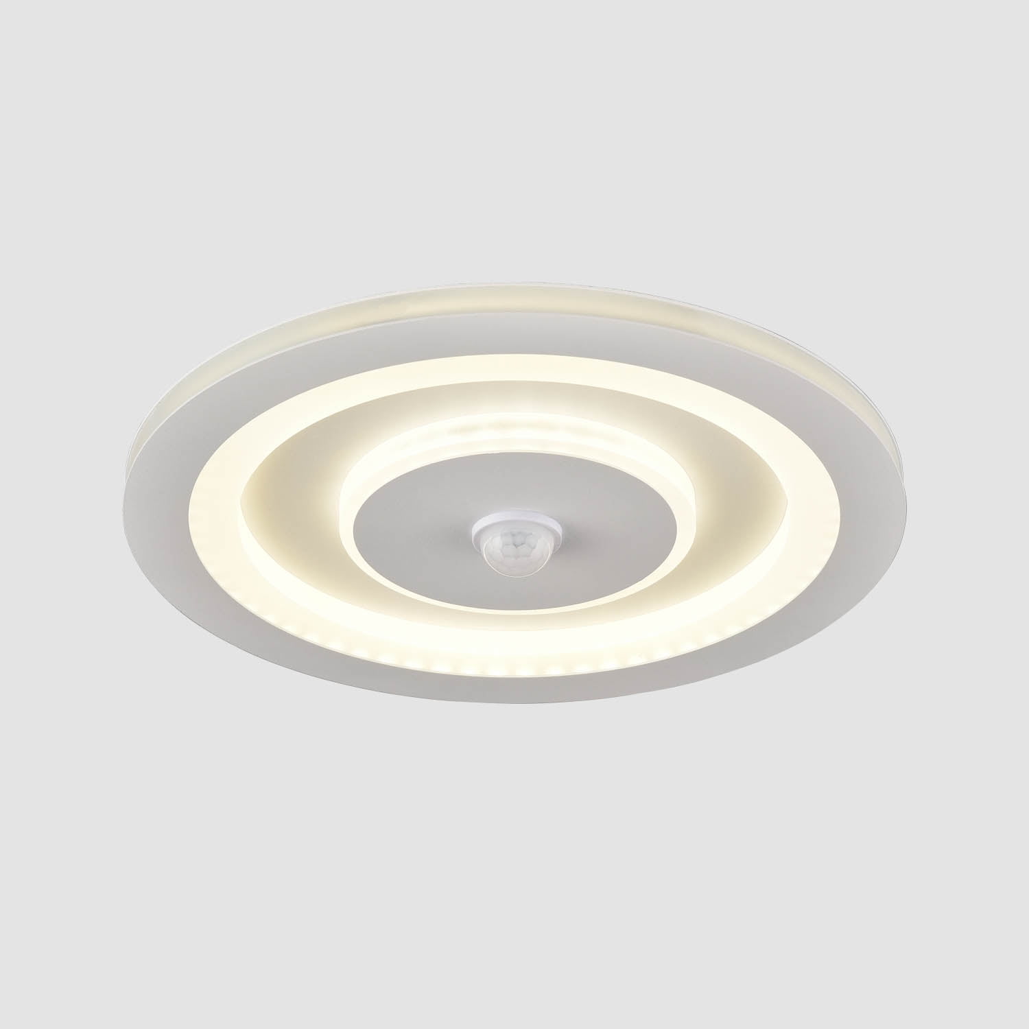 Claxy 10" White Round Flush Mount LED Ceiling Light with Motion Senser ...