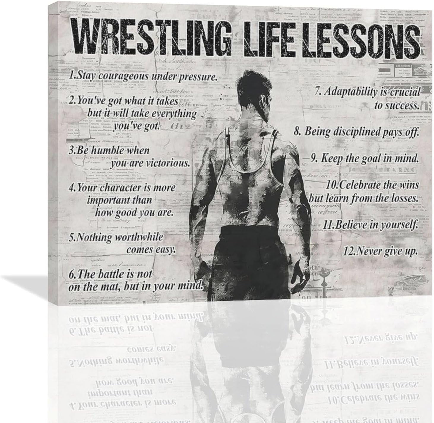 Wrestling Sports Wall Art Wrestling Life Lessons Wall Decor Wrestling ...