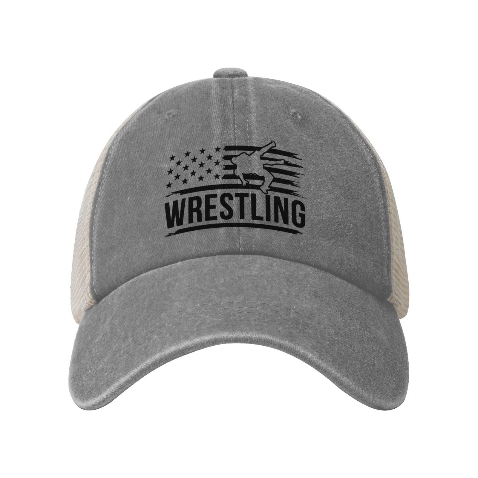 Wrestling Usa Flag Unisex Cowboy Mesh Baseball Cap Adjustable Vintage ...
