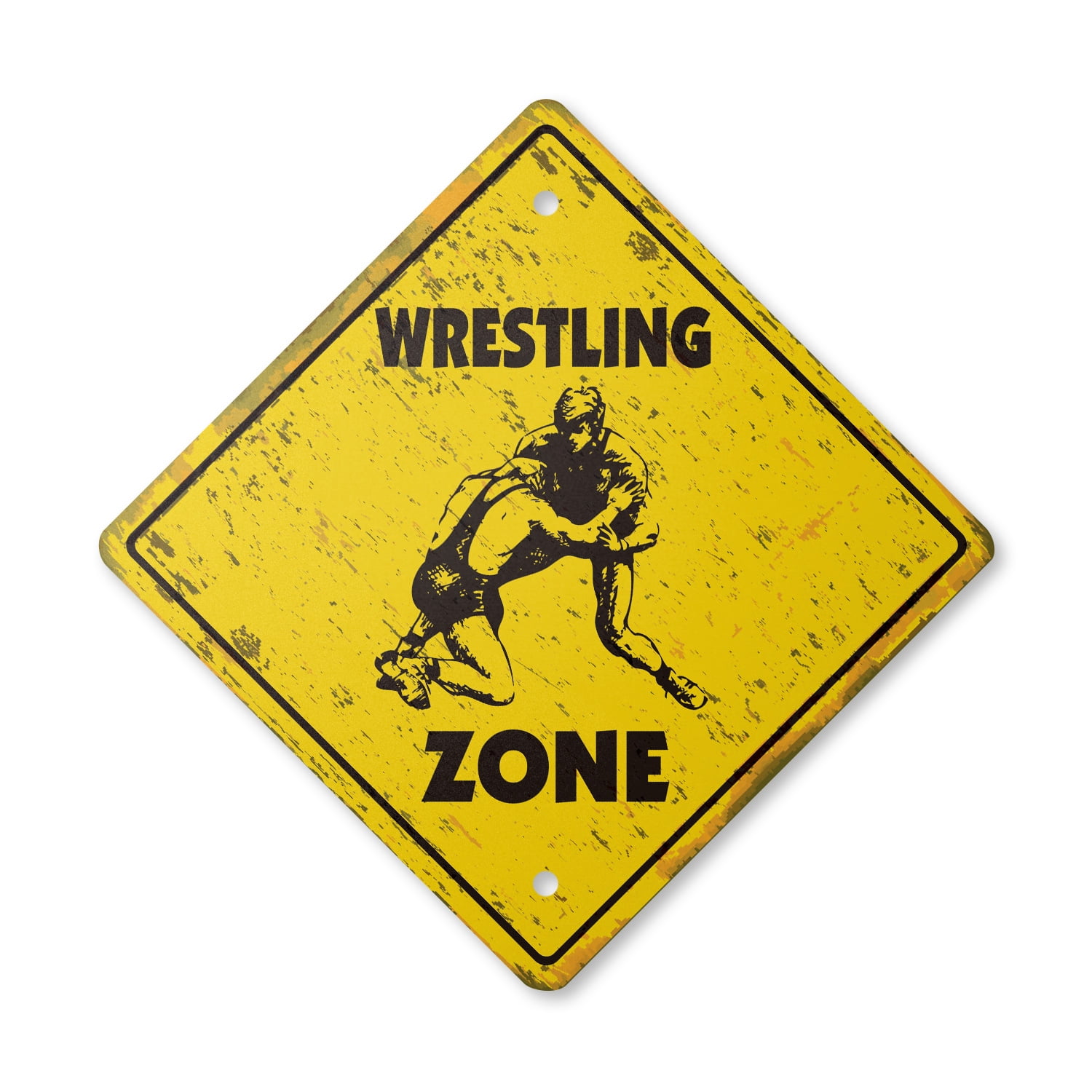 Wrestling Vintage Crossing Sign Zone Xing | Indoor/Outdoor Plastic | 17 ...