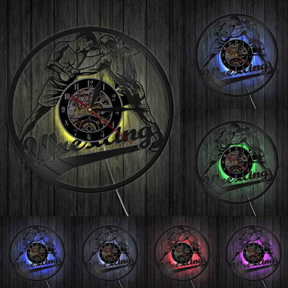 Wrestling Wall Clock Wrestle Sport Combat Holds Grappling Pins Vinyl ...