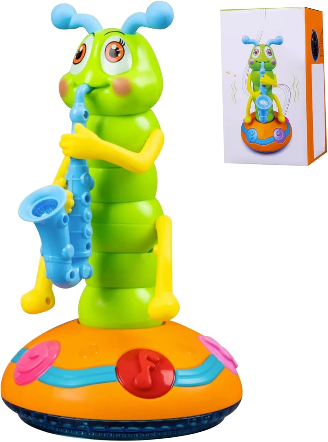 Wriggle Caterpillar Kids Electric Dancing Saxophone Caterpillar Toy ...