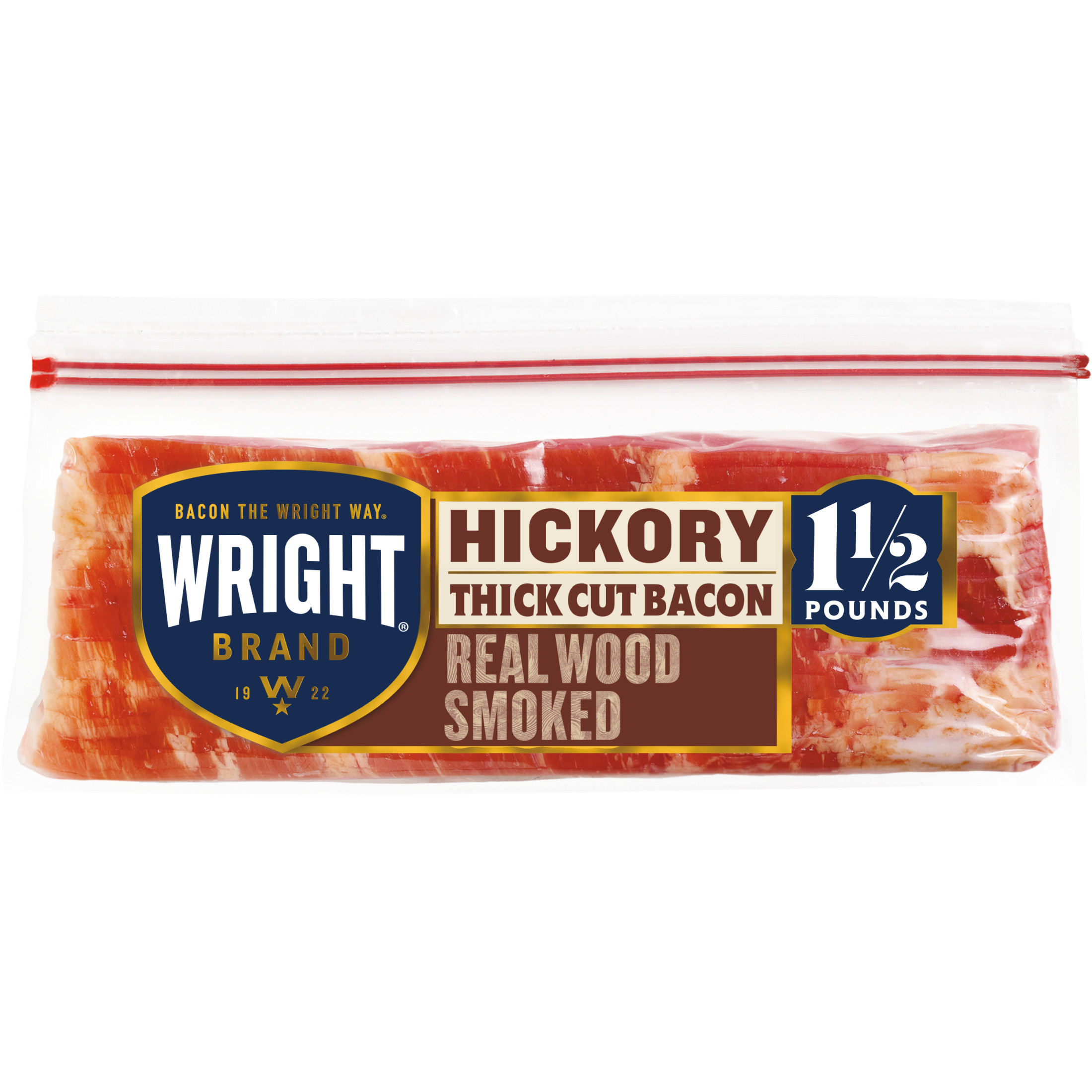 Great Value Hickory Smoked Fully Cooked Thick Cut Bacon, 2.1 oz ...