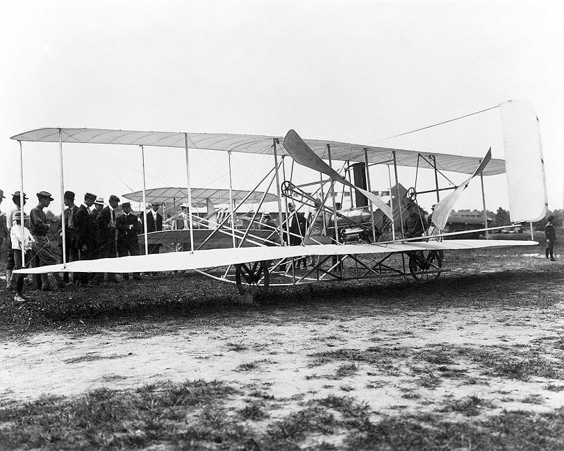 Wright Brothers Flyer Airplane 1908 - 24x36 Inch Laminated Aviation ...