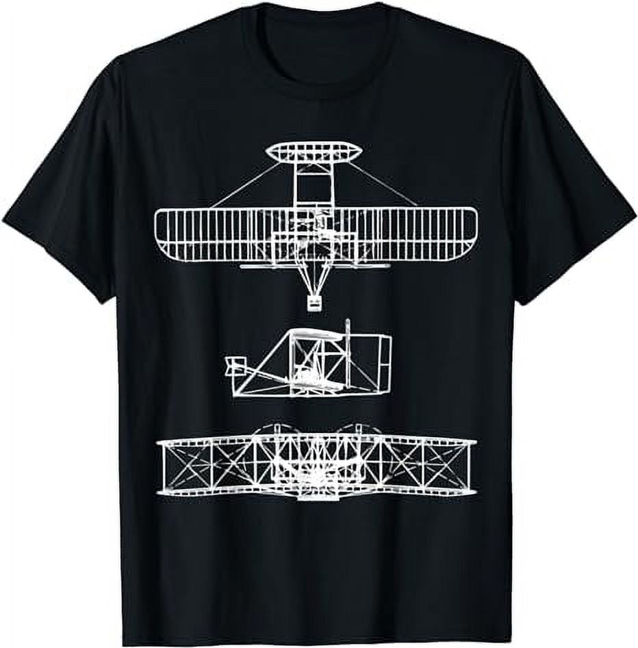 Wright Flyer Plane Blueprint Schematics Diagram T-Shirt - Walmart.com