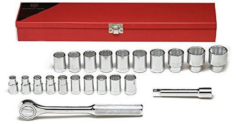 Wright Tool 22 Piece Standard Metric Socket Sets, 1/2 in, 12 Point - 1 ...