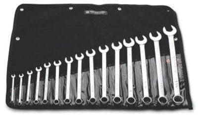 Wright Tool 715 12-Point Flat Stem Combination Wrenches, 15 Pieces ...