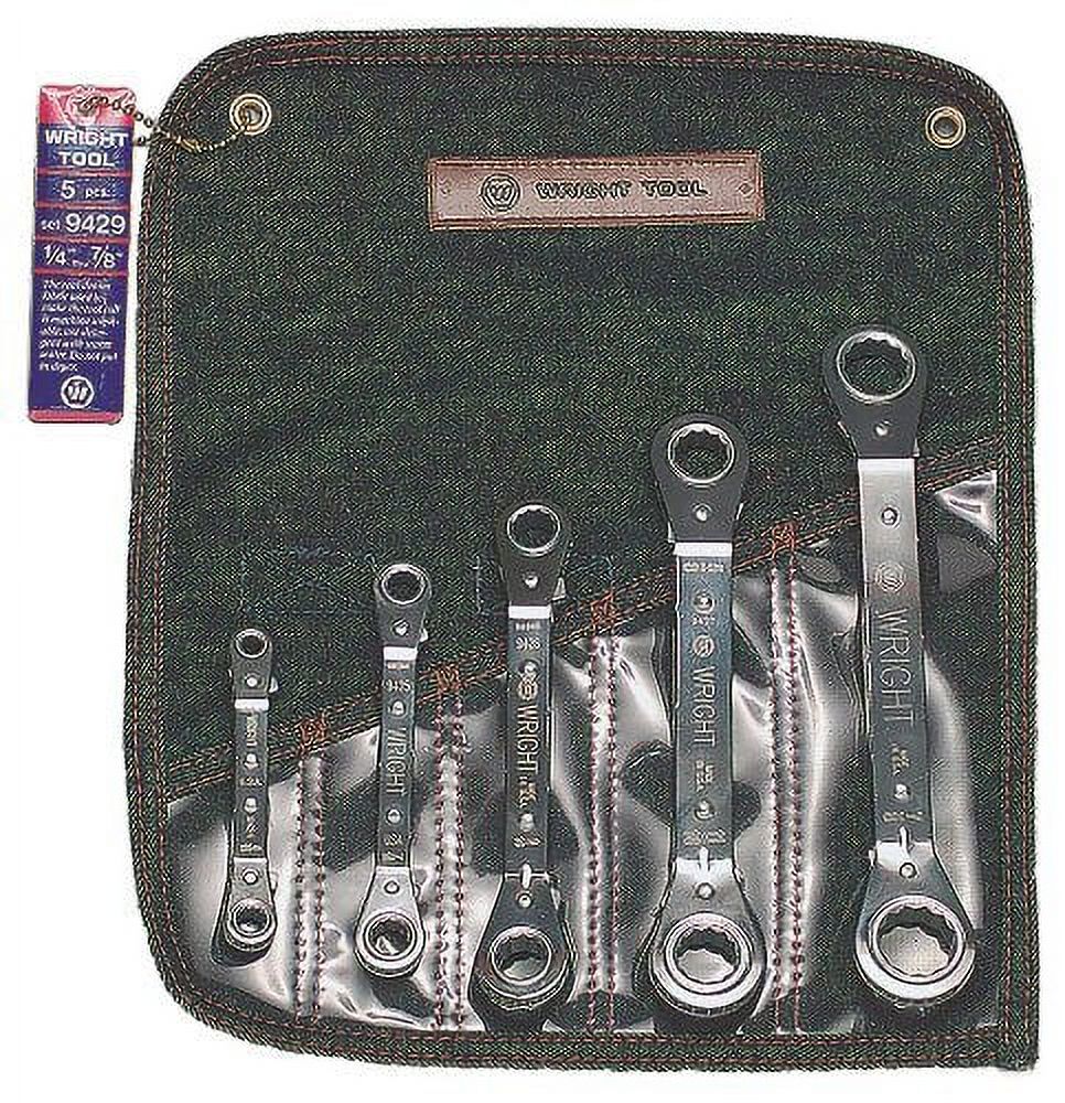 Wright Tool Multi-Angle 5pc. Ratcheting Box Wrench Set 1/4" Thru 7 ...