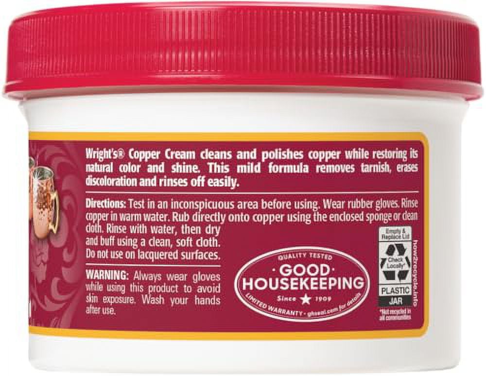 Wright's Copper and Brass Cream Cleaner - Gently Cleans and Removes ...