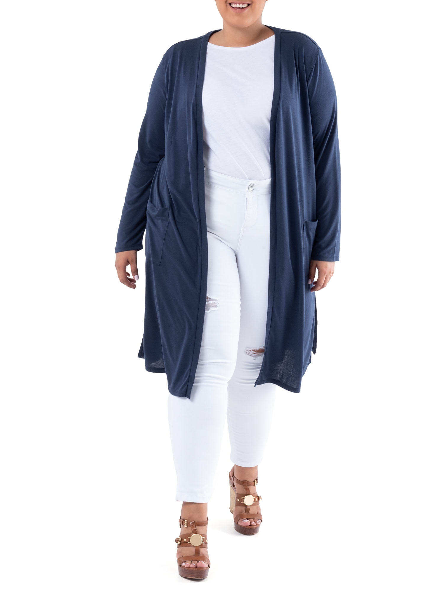 Wrights Plus Size Jersey Duster Cardigan - Walmart.com