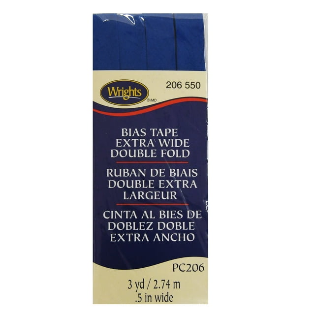 Wrights 1/2" Lapis Blue Extra Wide Double Fold Bias Tape, 3 yd ...