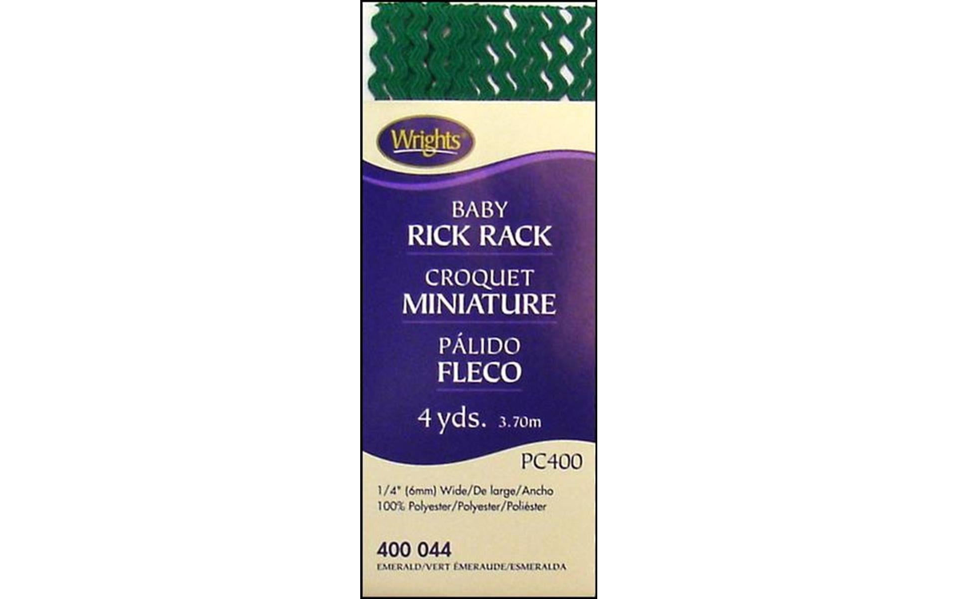 Wrights 1/4" Emerald Synthetic Baby Rick Rack Trimming 4 Yards ...