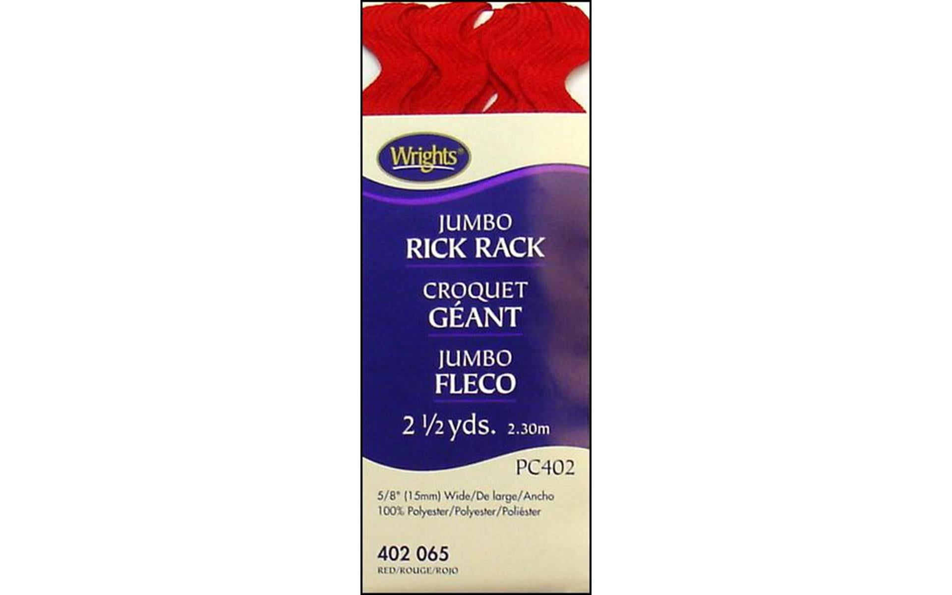 Wrights 5/8" Jumbo Red Rick Rack, 2.5 Yd. - Walmart.com