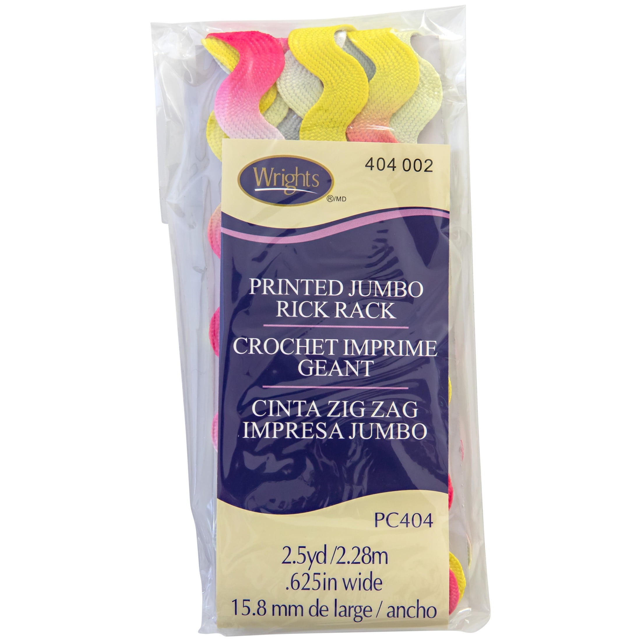 Wrights 5/8" Pastel Printed Jumbo Rick Rack, 2.5 yd - Walmart.com