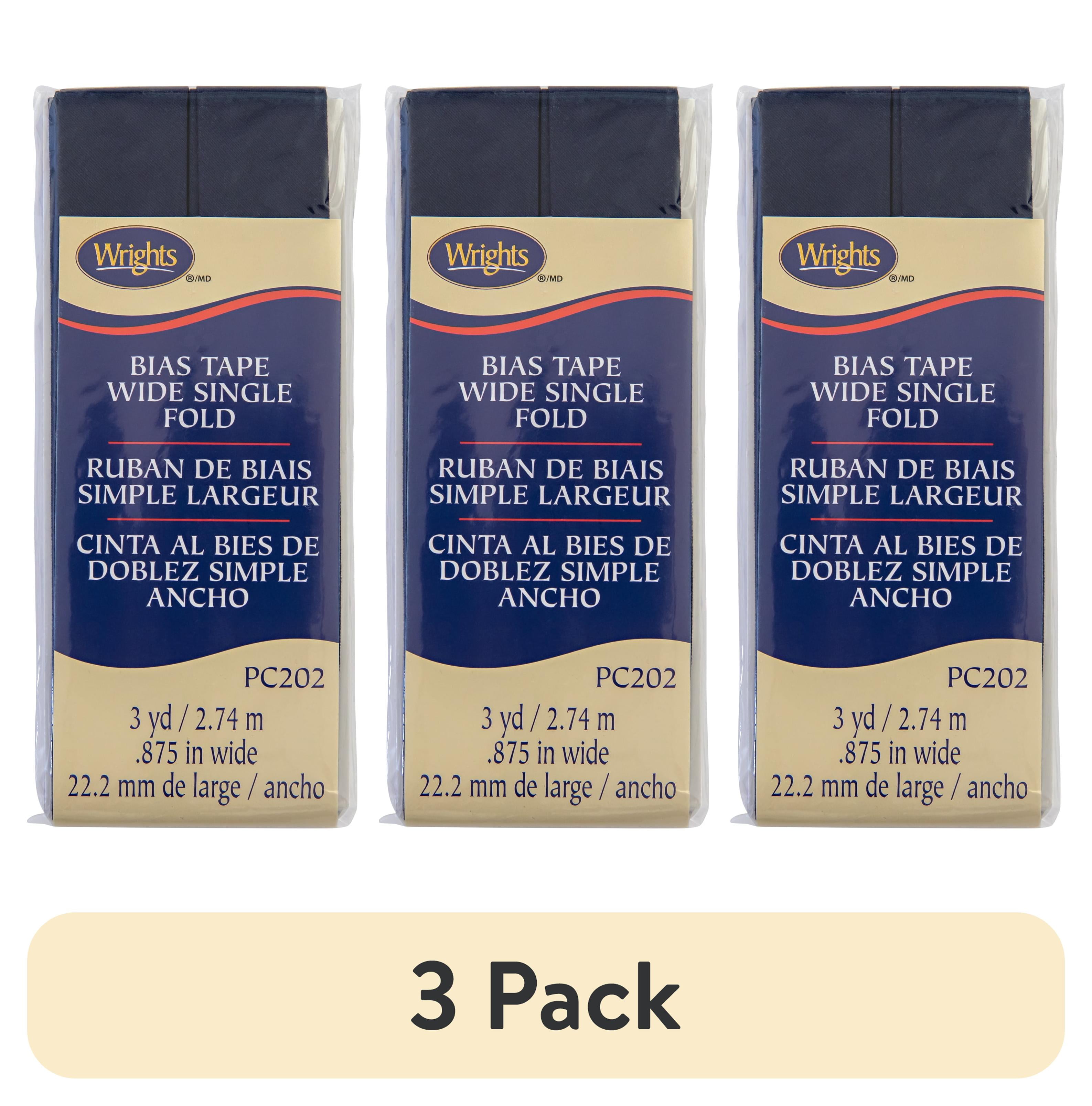 (3 pack) Wrights 7/8" Navy Blue Wide Single Fold Bias Tape 3 yd ...