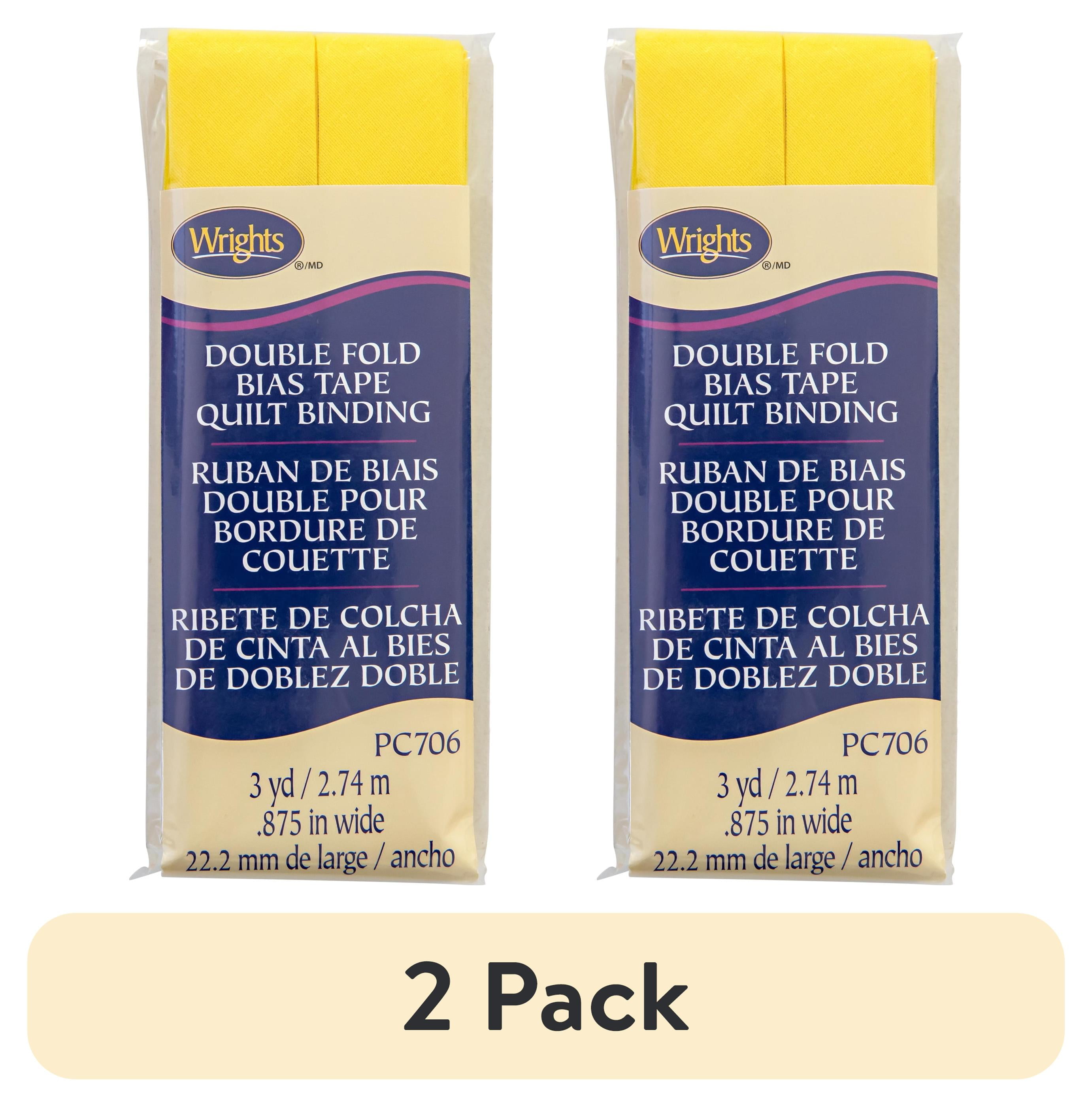 (2 pack) Wrights Canary Yellow Double Fold Quilt Binding 7/8" 3 yd ...