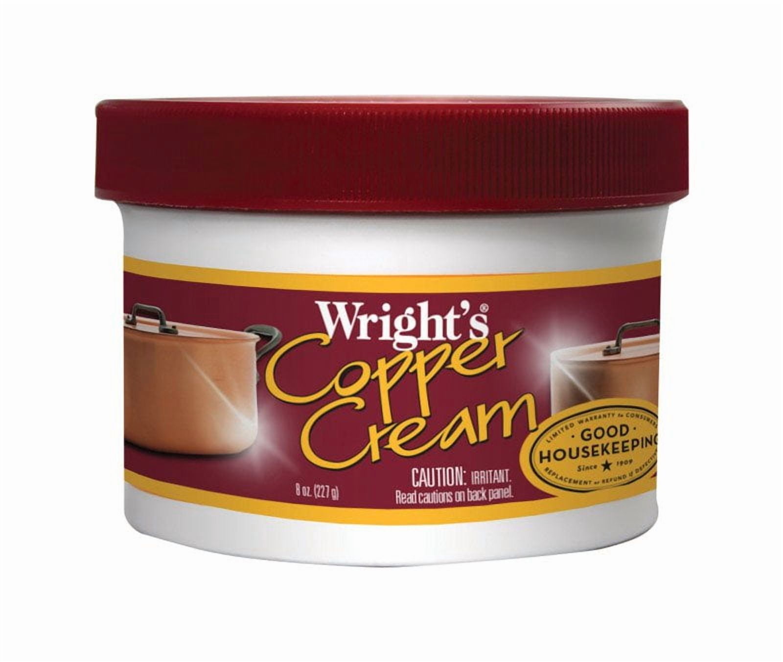 Wrights Copper Polish Cream 8 Oz for Cleaning and Restoring Copper ...