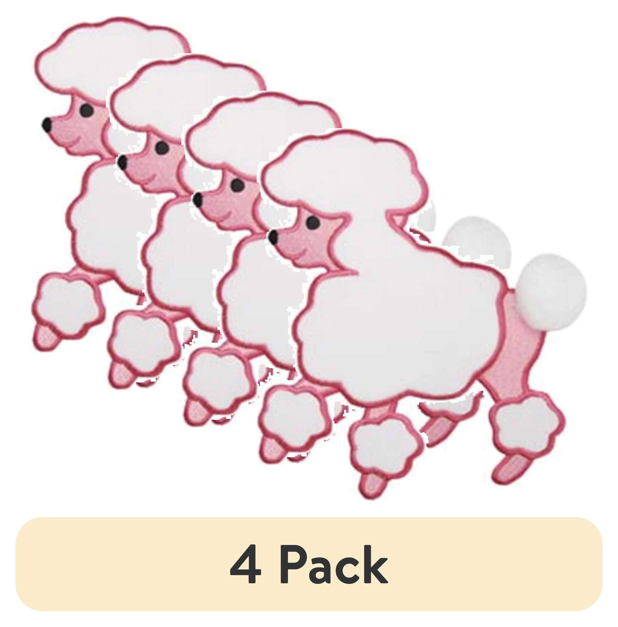 (4 pack) Wrights Fifi & Gigi Iron-Ons Applique, 7-3/8" x 6-1/4" x 5/8 ...