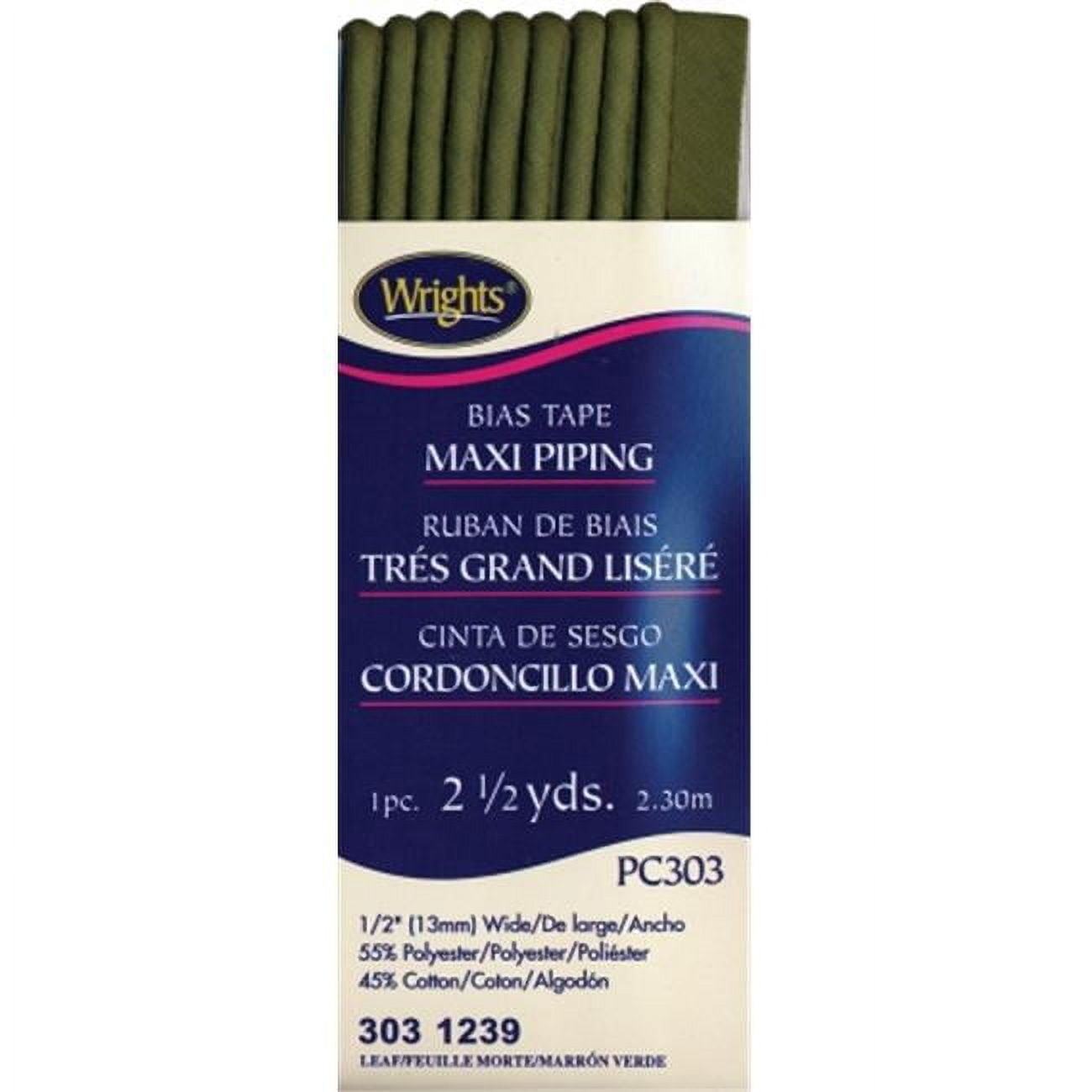 Wrights Bias Tape Maxi Piping .5"X2.5yd-Leaf - Walmart.com