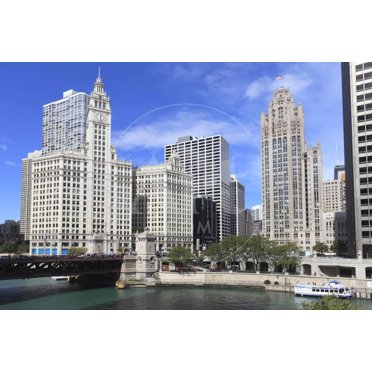 Aerial view of Wrigley Field, Chicago, Cook County, Illinois, USA ...