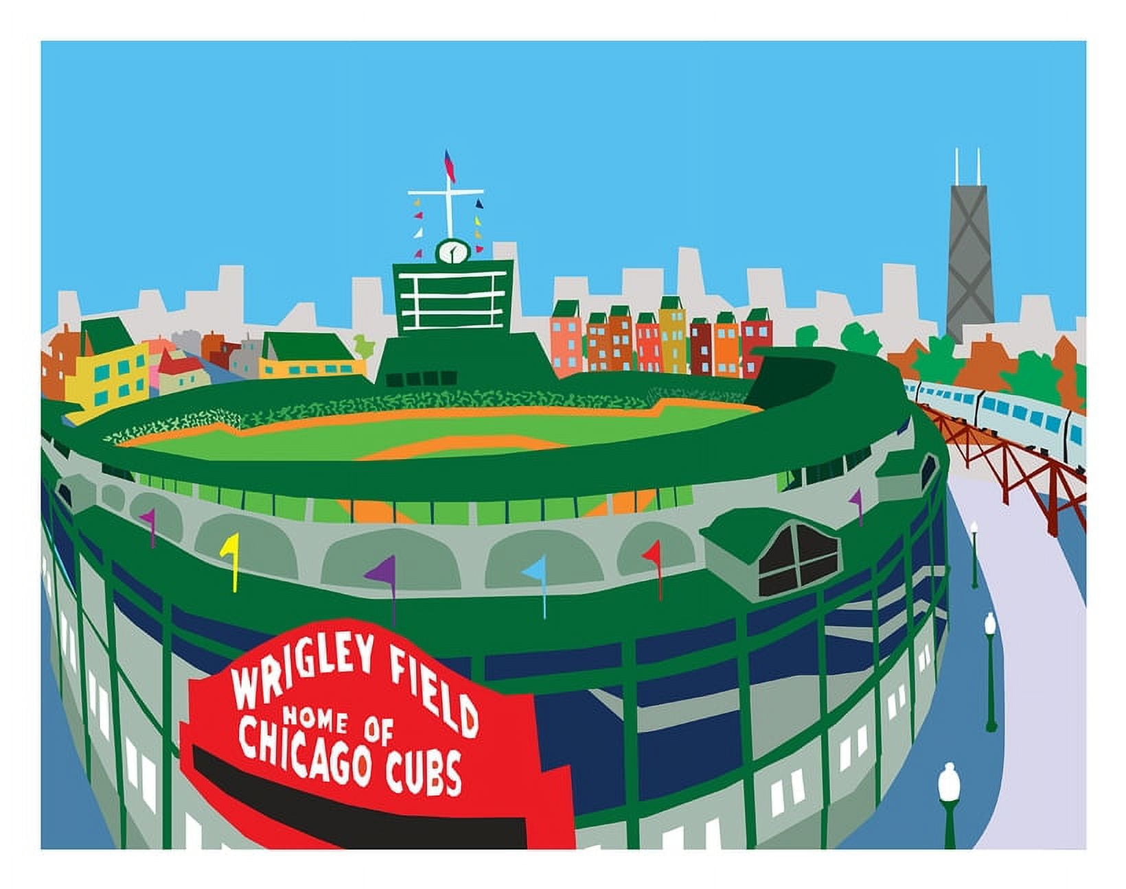 Wrigley Field Art Print 11x14 (Other) - Walmart.com