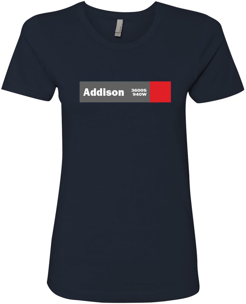 Wrigley Field Womens Addison Red Line Crew T-Shirt Navy - Walmart.com