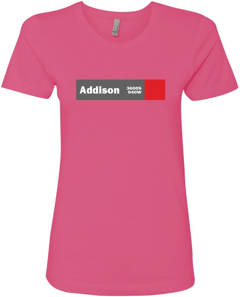Wrigley Field Womens Addison Red Line Crew T-Shirt Pink - Walmart.com
