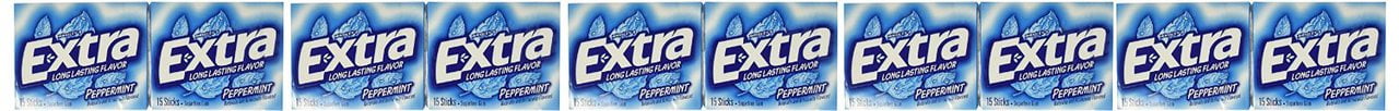 Wrigley Single Serve Peppermint Extra Gum - 15 Piece, 10 per pack -- 12 ...