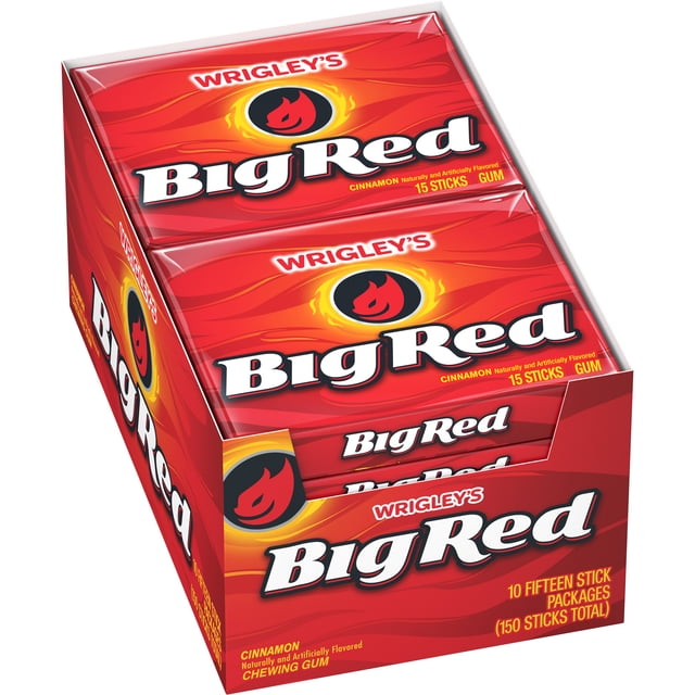 Wrigleys Big Red Cinnamon Gum, 10 Packs for Office Breakroom - Walmart ...