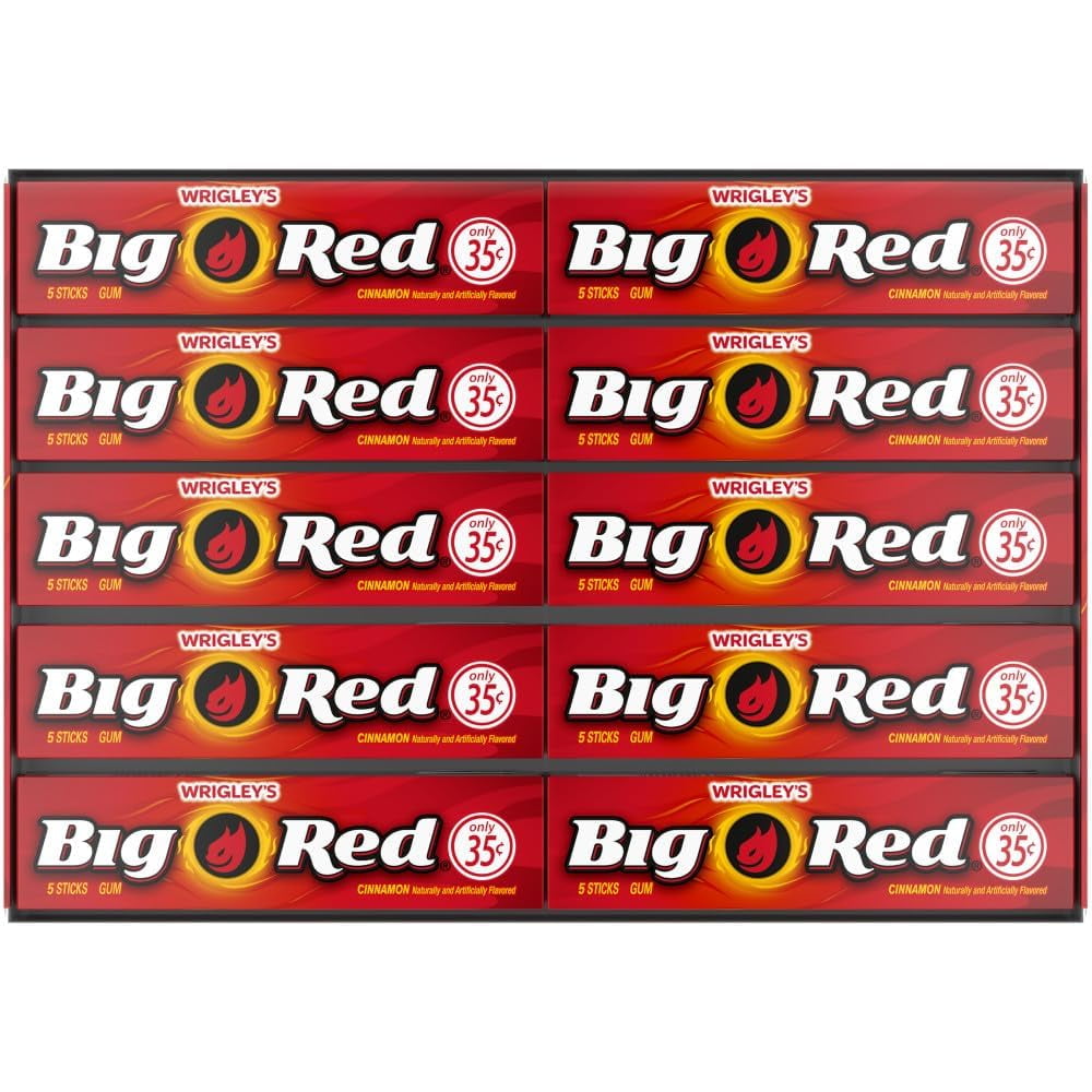 Wrigley's Big Red Gum Chewing Gum Bulk Pack, 5 Stick (Pack of 20 ...