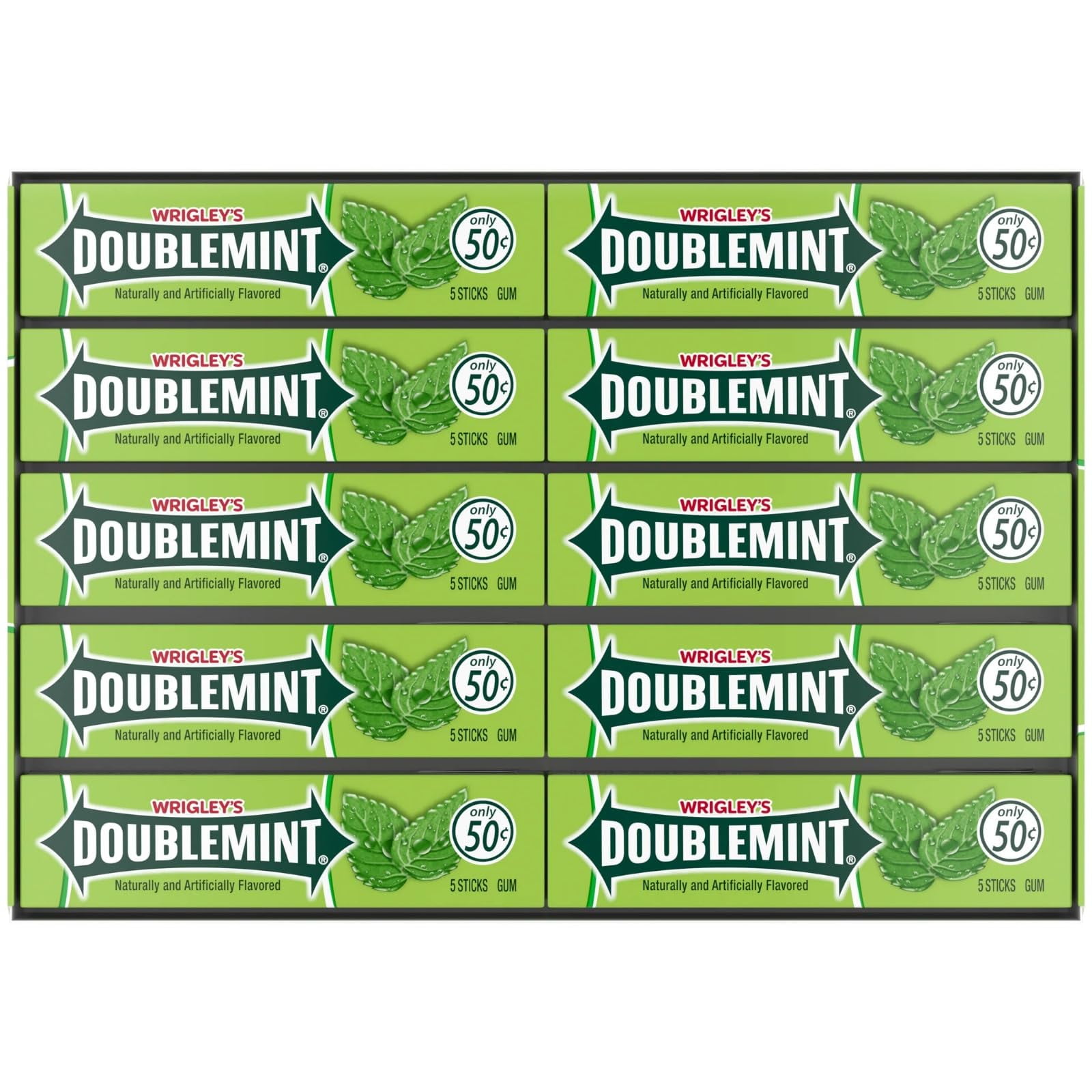 Wrigley's DOUBLEMINT Gum, Chewing Gum Bulk Pack, 5 Stick (Pack of 20 ...