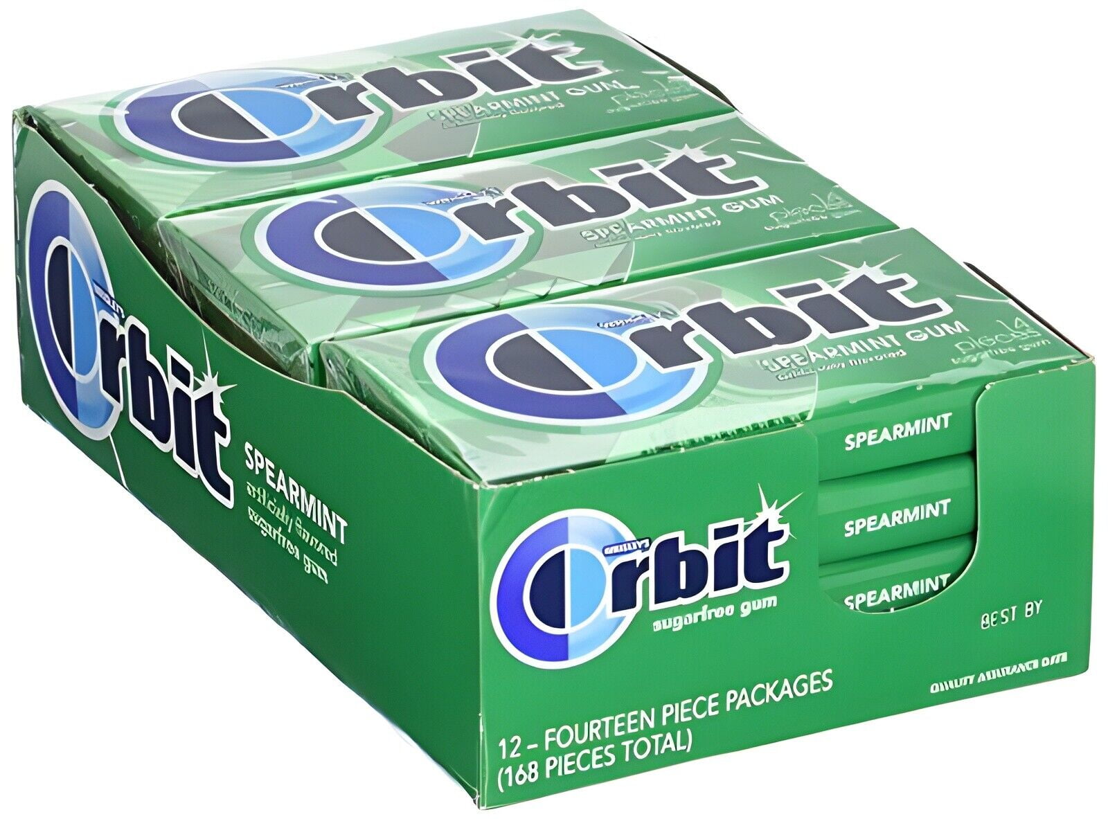 Wrigley's Orbit Spearmint Sugar-free Gum 14 count (12 pack) - Walmart.com